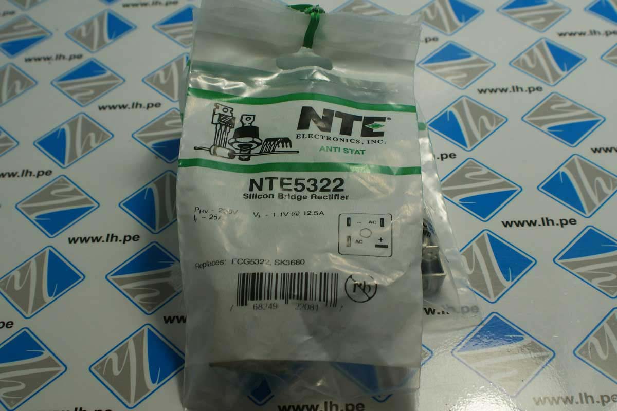 NTE5322 Puente rectificador: monofásico; Urmax: 200V; If: 25A; Ifsm ...